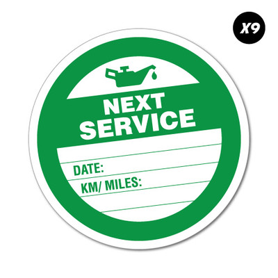 9X Next Service Due Round Sticker Decal Oil Next Due #6718EN | eBay