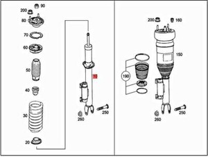 Genuine MERCEDES S213 W213 E-CLASS W213 Shock-absorber strut 2133203630 ...