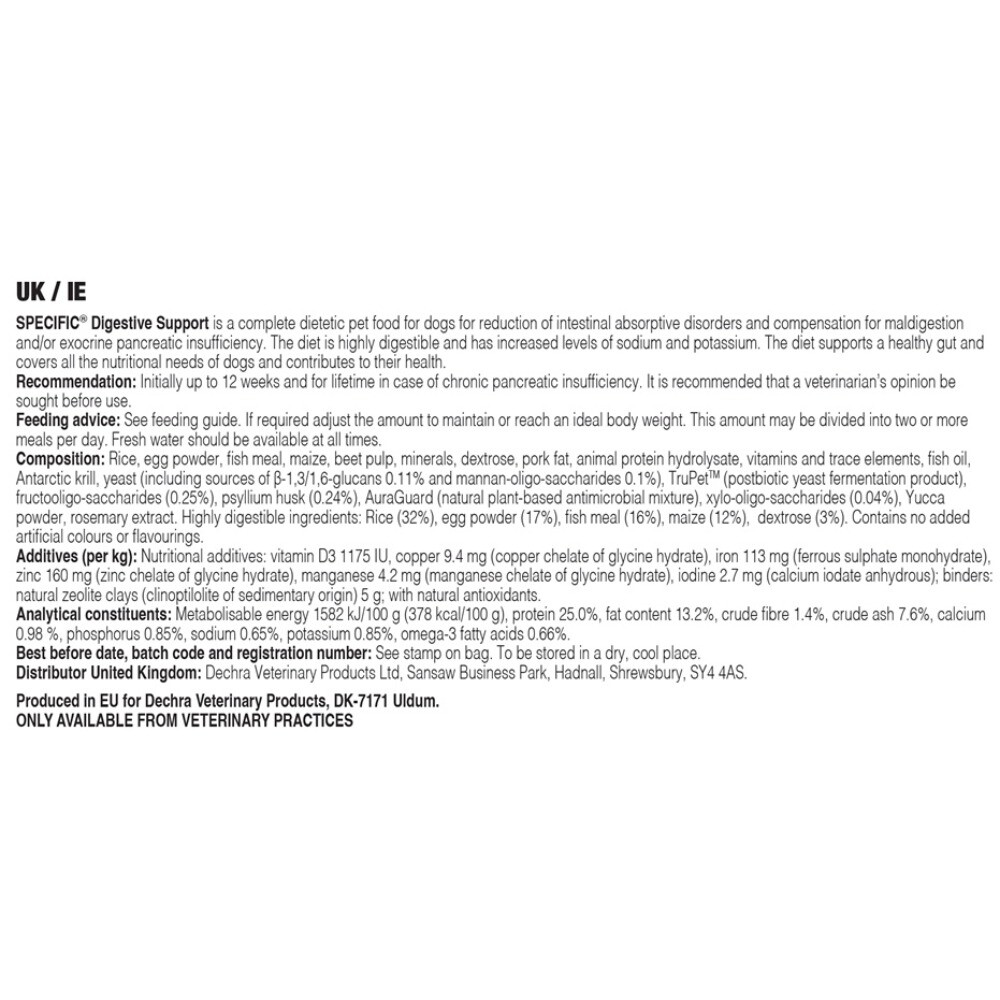 Dechra Specific Dog Food CID Digestive Support Dry For Sensitive ...