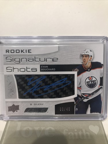 Evan Bouchard Rookie Signature Shots SSP /49 2018-19 Engrained Edmonton ...
