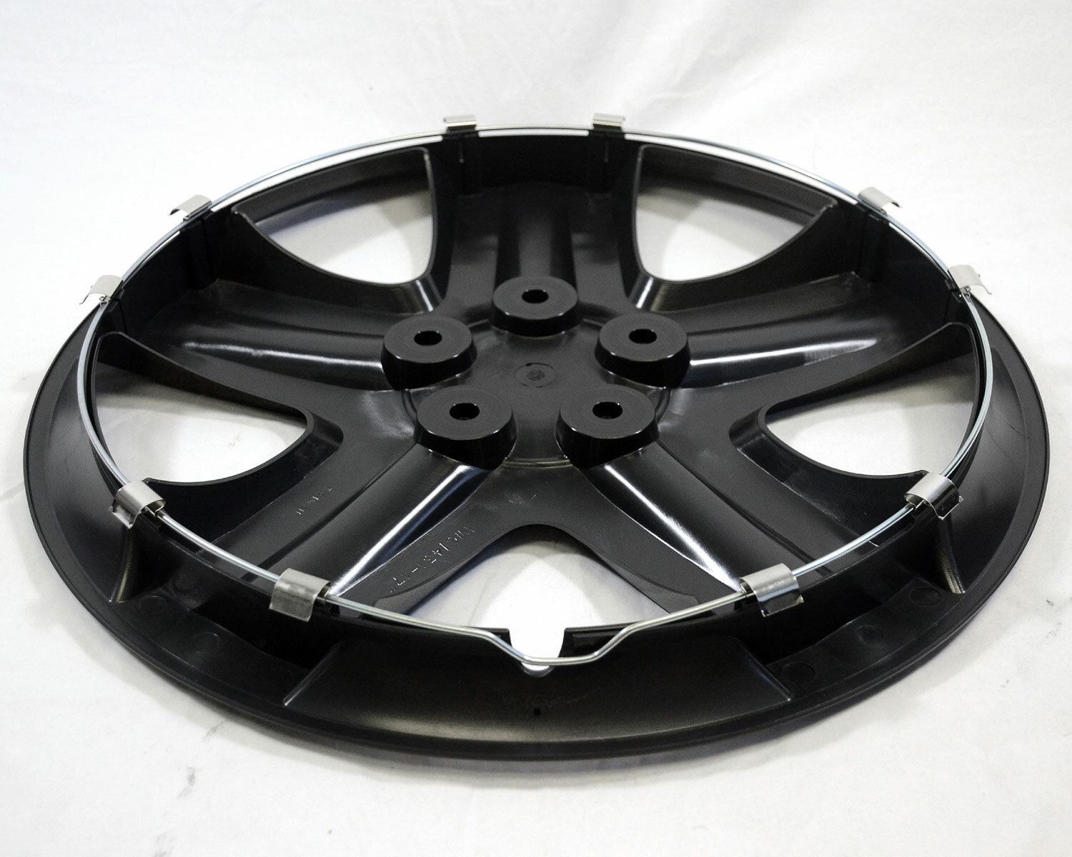 Set of 4 BLACK 17" Hub Caps Full Rim Wheel Covers 5 Spoke Star Hubs ...