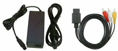 AC Adapter Power Supply & AV Cable Cord (Nintendo Gamecube) New GC ...