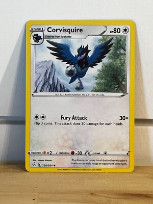 Corvisquire 220/264 - Common -Fusion Strike Pokemon Card TCG Mint ...