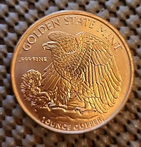 Golden State Mint 1oz Coin .999 Pure Copper Lady Liberty / Eagle ...