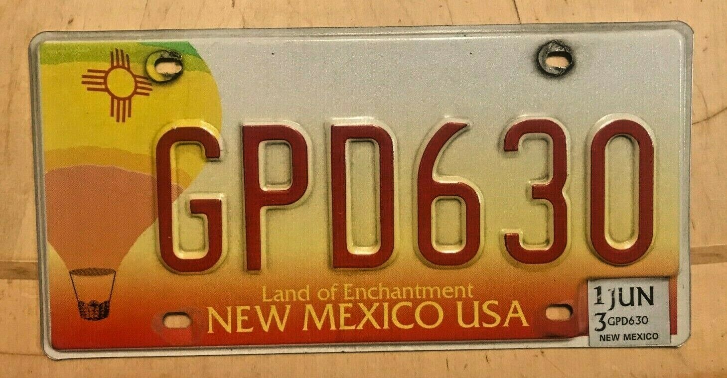 2013 NEW MEXICO HOT AIR BALLOON GRAPHIC AUTO LICENSE PLATE " GPD 630 ...