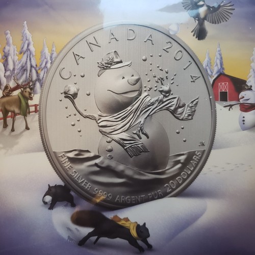 2014 Canada $20 Fine Silver Coin - Snowman - 135155 - In protective ...
