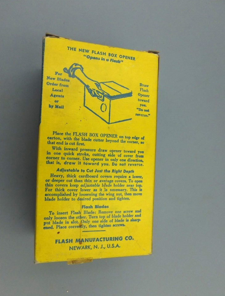 Vintage FLASH box opener, adjustable blade cutter, & 6 boxes of blades ...