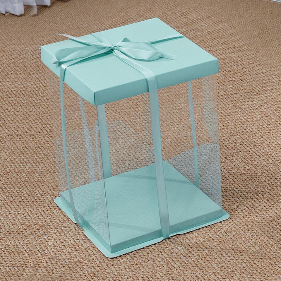 Large Clear PVC Gift Cake Boxes Present Packaging Transparent Box ...