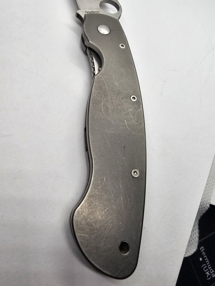 Spyderco Titanium Military Knife C36TIP RARE TiMil Discontinued | eBay