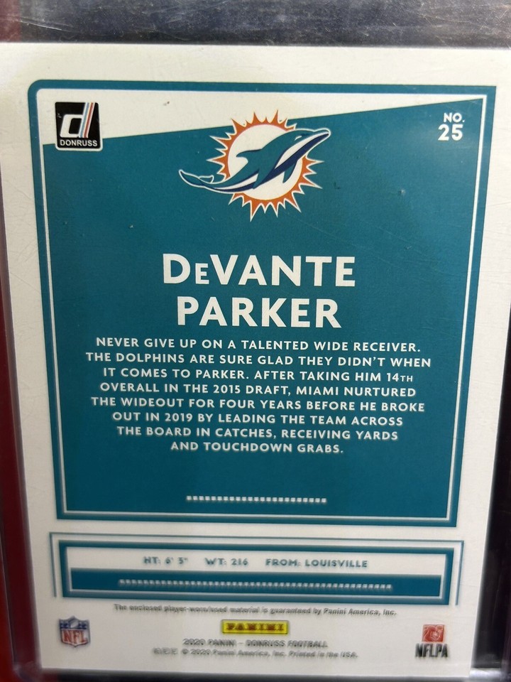 * DEVANTE PARKER * 2020 DONRUSS THREADS JERSEY RELIC SP | eBay