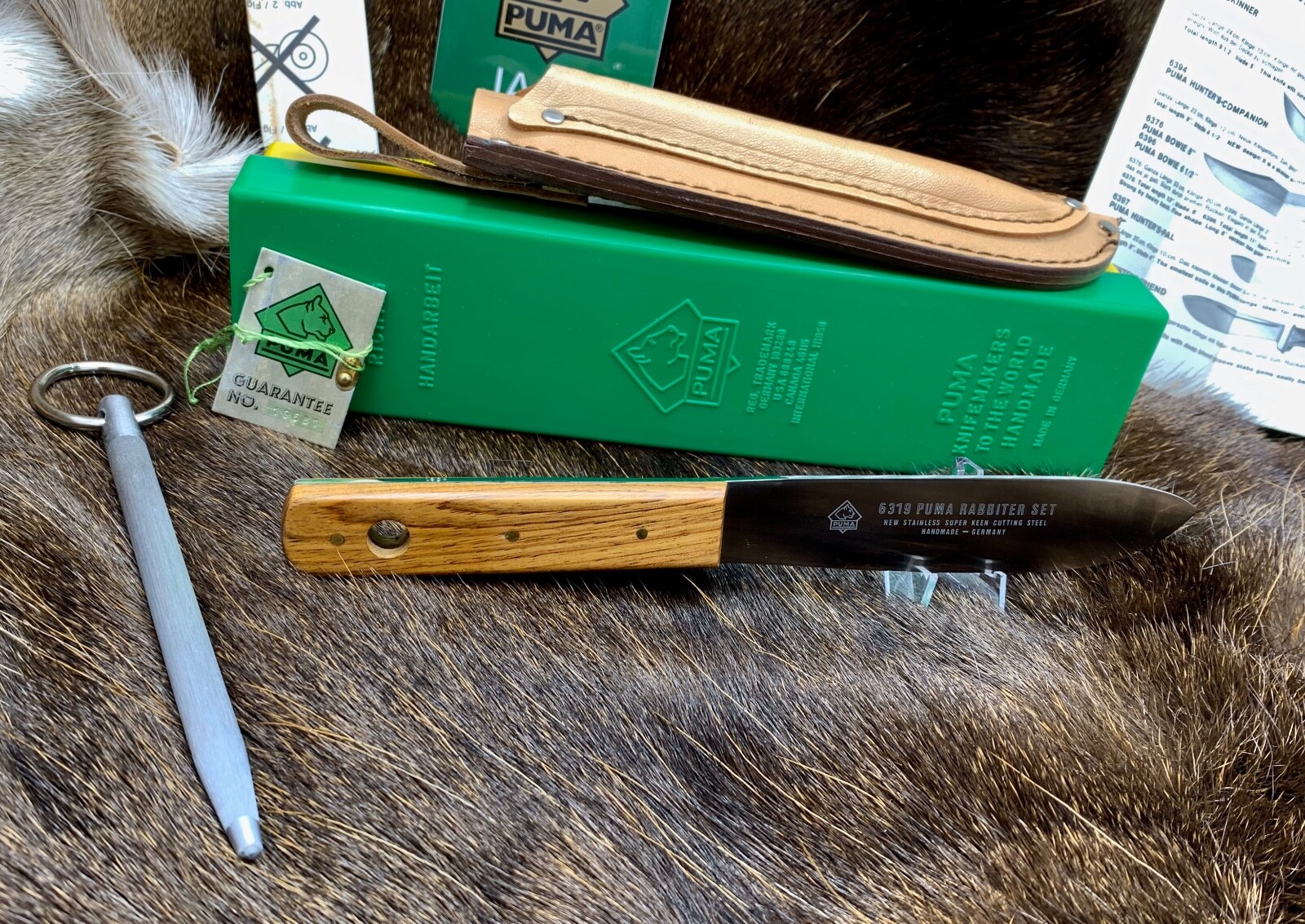 1979 Vintage Puma Rabbiter Knife Set With Jacaranda Handles & Puma ...