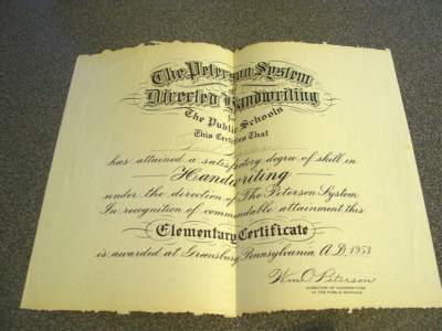 Peterson System of Directed Handwriting Greensburg PA School ...