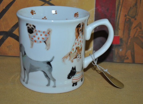 NEW COOKSMART Coffee/Tea Mug DRESSED Dogs Breed Fine China Made in ...