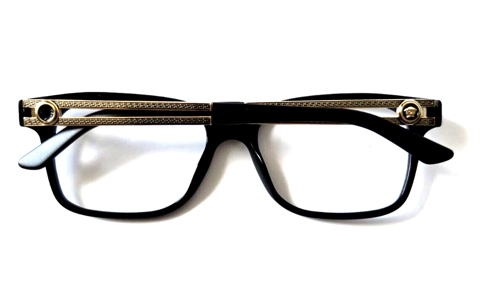 VERSACE MOD 3218 GB1 BLACK GOLD DESIGNER FULL RIM EYEGLASSES FRAMES 53 ...