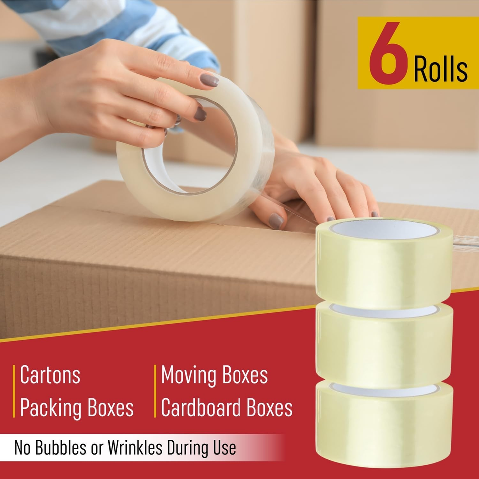 Strong Packaging Tape Clear Parcel Heavy Duty 48mmx50M 6/12 Rolls Seal ...