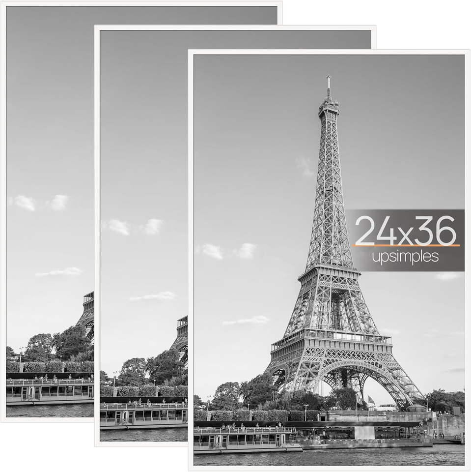 24X32 Poster Frame Black 3 Pack, Scratch-Proof Picture Frames 24 X 32 ...