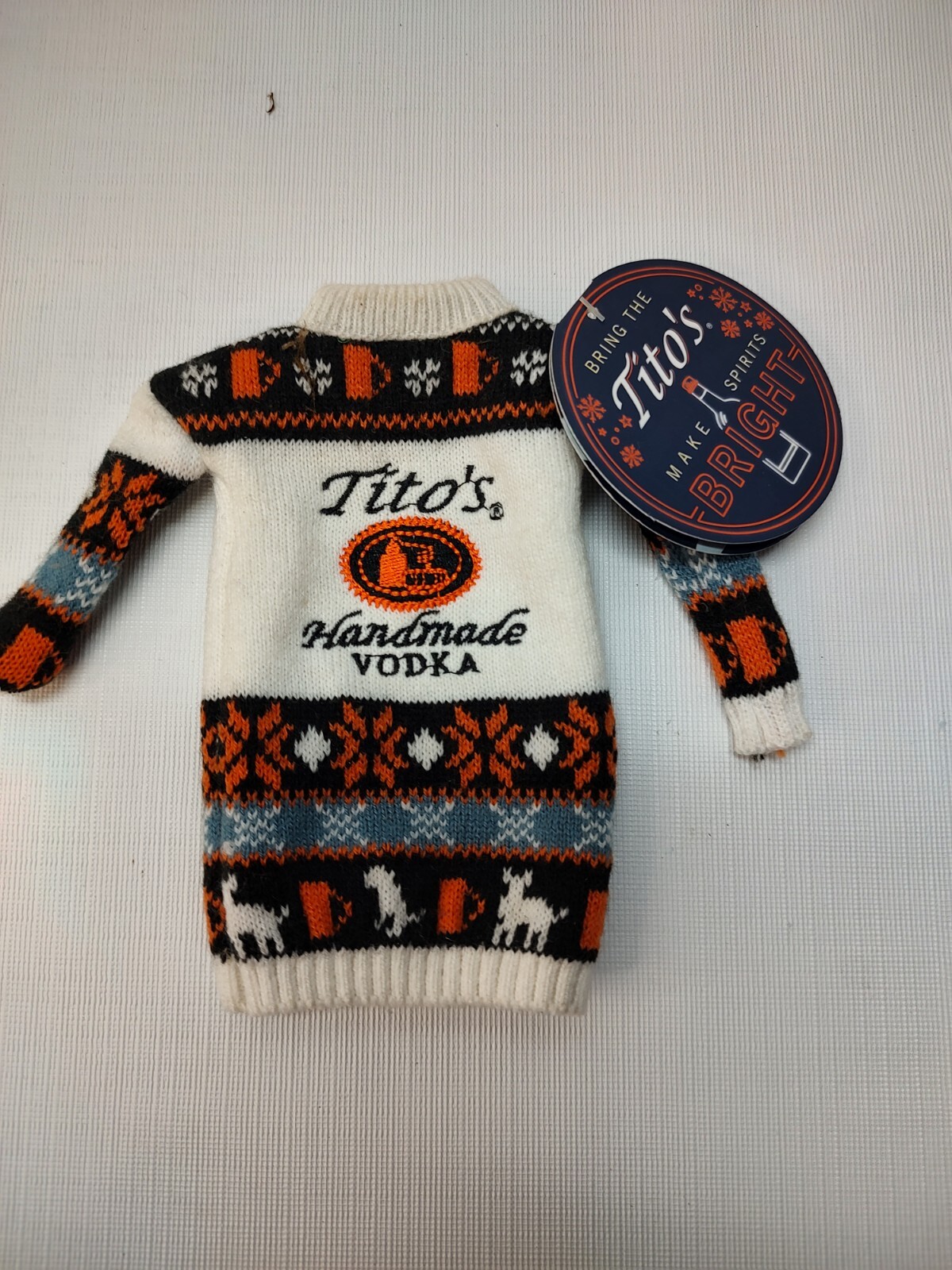 NWT Tito’s Handmade Vodka Mini Ugly Sweater Bottle Cover Collectible ...