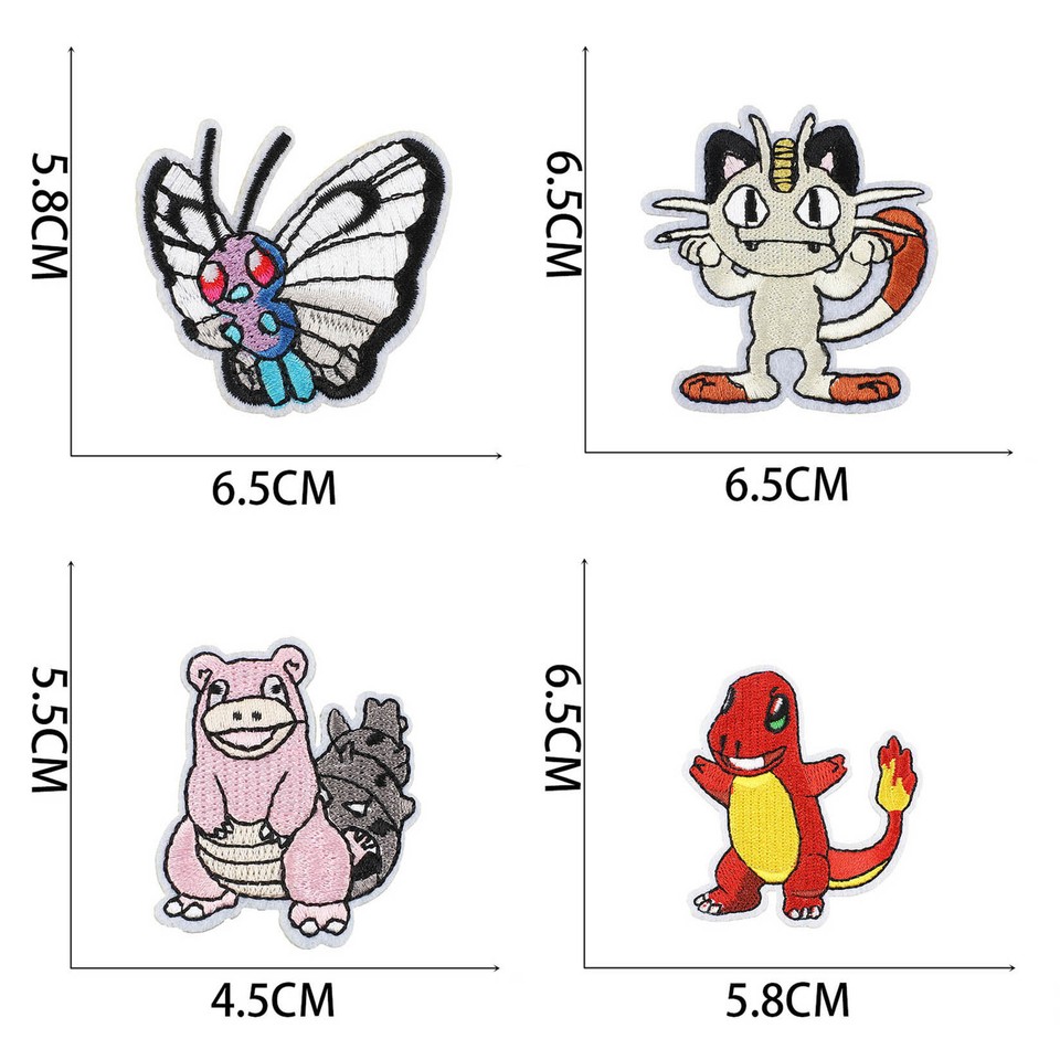 Iron on Patches 28 Pcs Anime Pocket Monster Embroidered Sew on ...