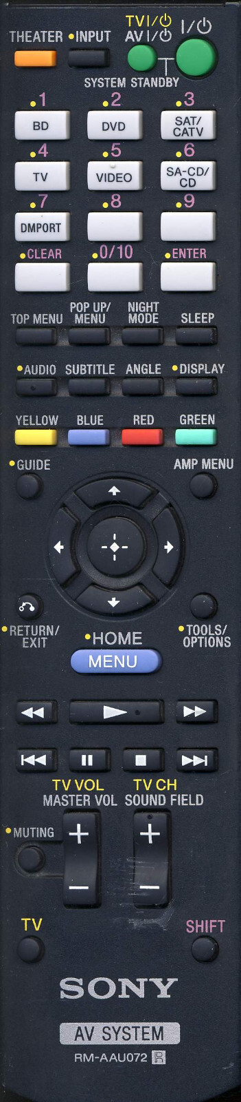Original Sony RM-AAU072 AV System Remote Control | eBay