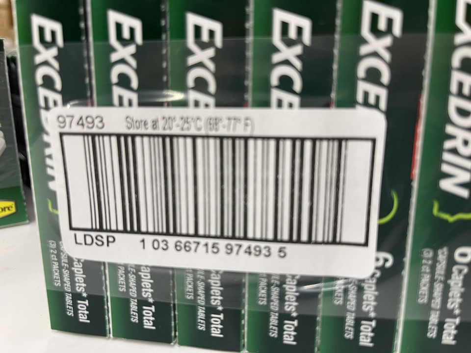 36 Sealed Boxes (6 in each) 216 Caplets Total Excedrin Migraine Relief ...