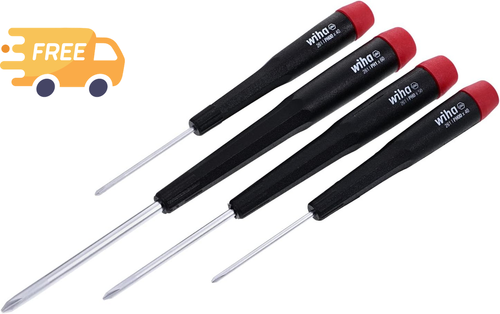 4-Piece Phillips Screwdriver Set Precision Sizes 000-1 Chrome Steel ...