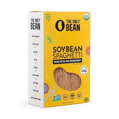 The Only Bean - Organic Soy Spaghetti Pasta - High 8 Ounce (Pack of 1 ...