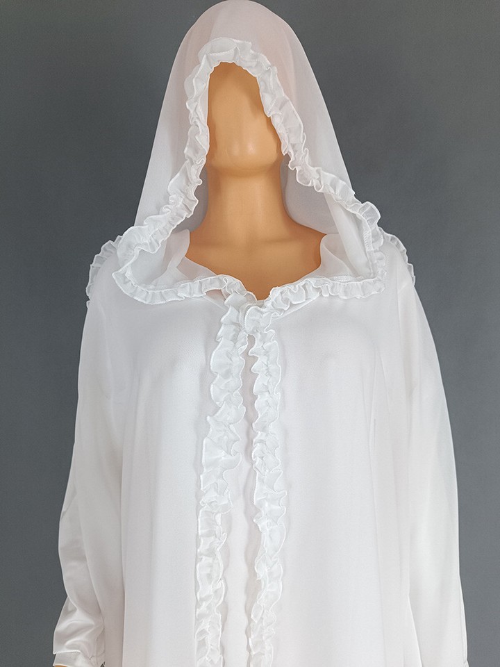 Abaya Women Chiffon Hooded Kaftan Long Dress Set Muslim Burqa Evening ...