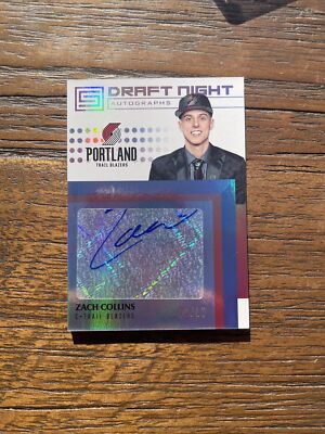 Zach Collins 2017-18 Panini Status Draft Night Rookie Auto RC 2/27 SSP ...