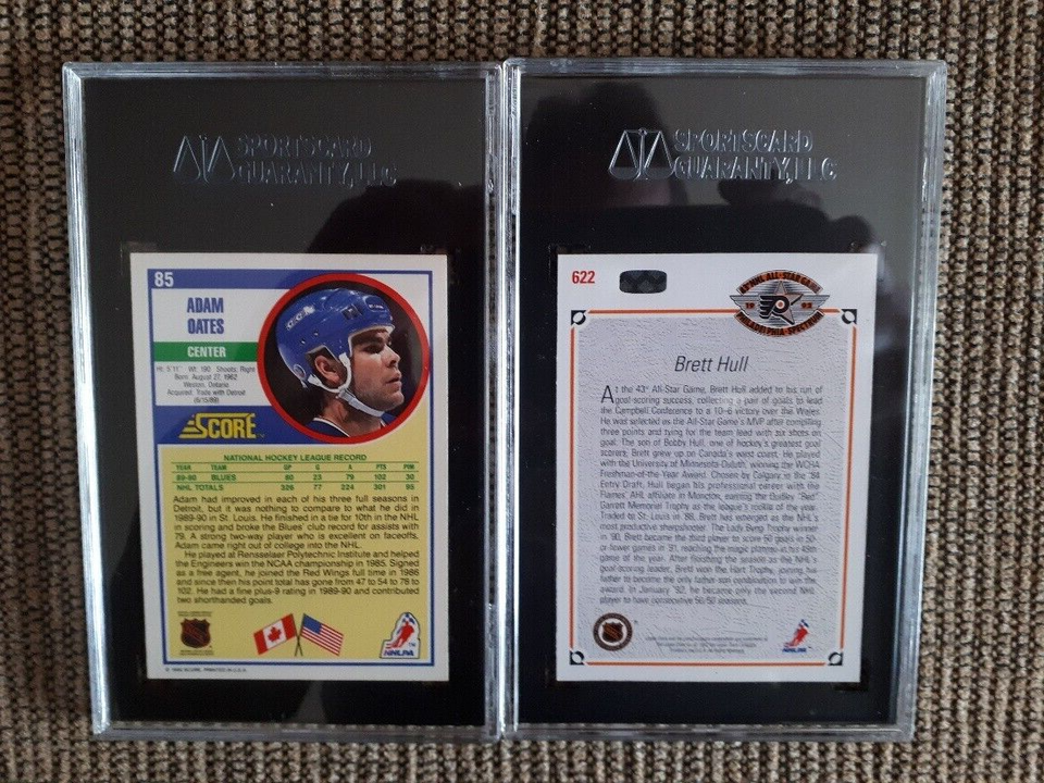 BRETT HULL ADAM OATES SIGNED CARDS - SGC AUTHENTIC - ST. LOUIS BLUES ...