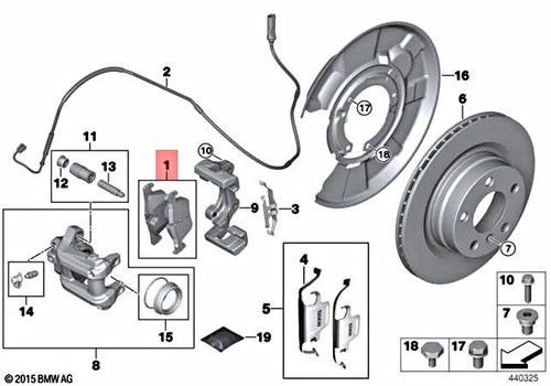 Genuine BMW 1 2 Series F20 F21 F22 F23 Rear Brake Pads Pad Set OEM ...