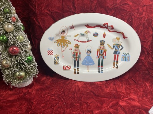 Grace Teaware Christmas Tree NUTCRACKER BALLET Gold Trim 13.75" Oval ...