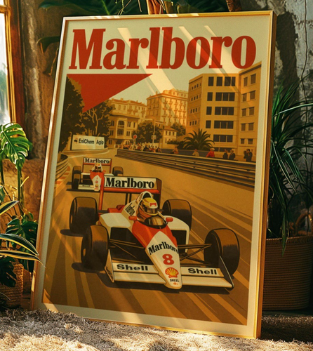 McLaren F1 Monaco Poster, Senna & Prost, Vintage Formula 1 Racing Art ...