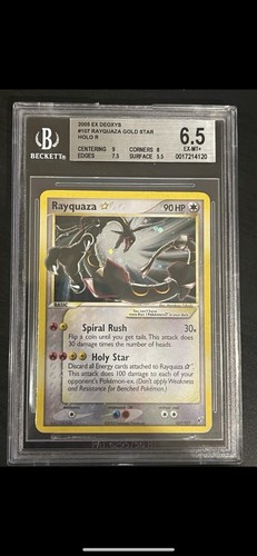 2005 Pokemon Rayquaza Gold Star EX Deoxys Ultra Rare Holo Card #107 BGS ...