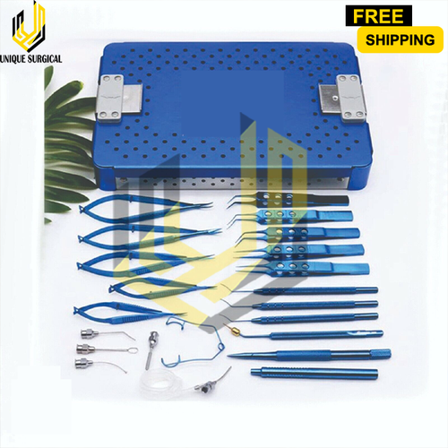 Ophthalmic Micro Surgical instrument Eye Surgery Set of 21 Pcs Titanium ...