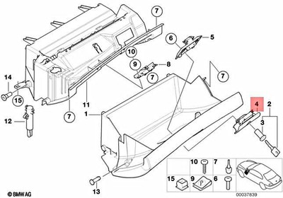 Genuine Glove Box Lock Lower Part BMW M3 X3 X5 E39 E46 E53 E83 E90 ...