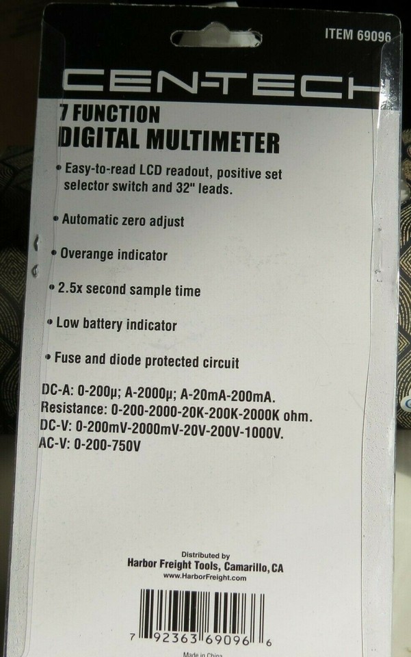 NEW in Box CEN-TECH Digital Multimeter 7 Function w/ Backlight 92020 | eBay