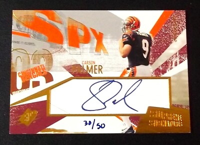 (#30/50) SP GOLD Rc Carson Palmer Auto 2003 SPX Supreme Signed Rookie ...