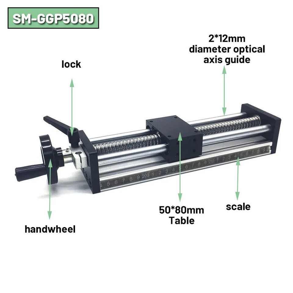 22-88lb Manual Ballscrew Slide Table Double Optical axis rod Linear ...