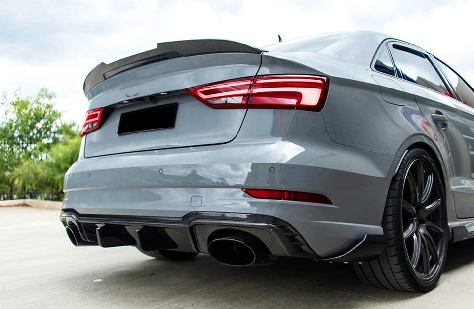 For Audi RS3 Sedan 2017-2019 Rear Bumper Splitters Canard Fins REAL ...