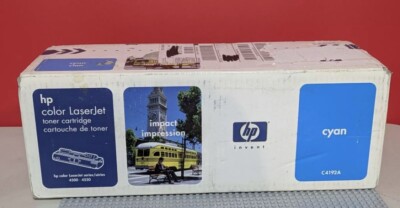 Genuine HP 4500 4550 Color Toner CYAN C4192A New & Sealed Box LaserJet ...