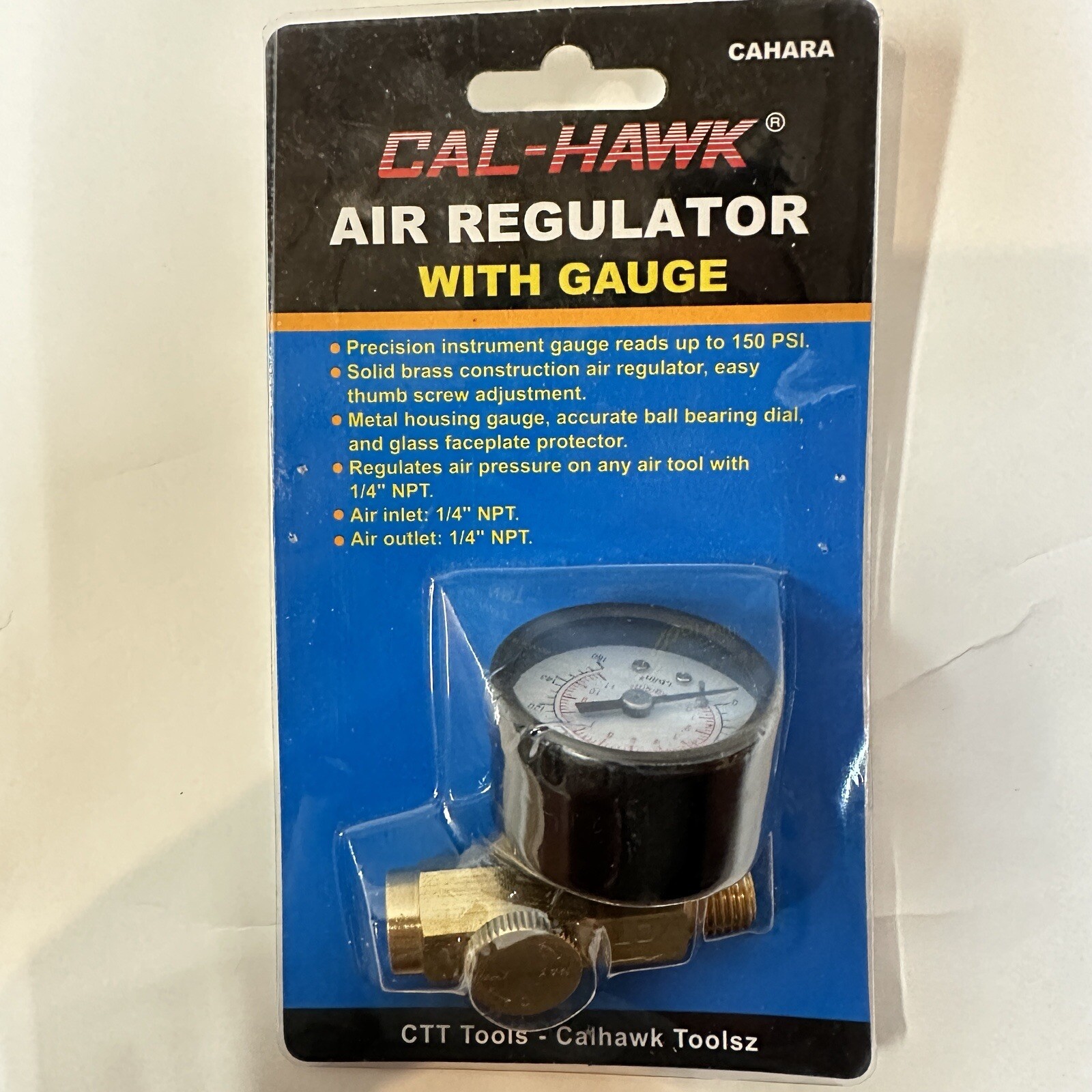 Cal Hawk Tools CAHARA Air Regulator with Gauge 1/4” NEW 150 PSI ...