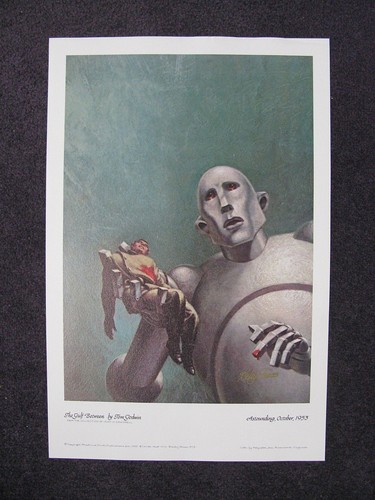 KELLY FREAS SIGNED PRINT ROBOT GULF BETWEEN QUEEN NEWS OF THE WORLD ...