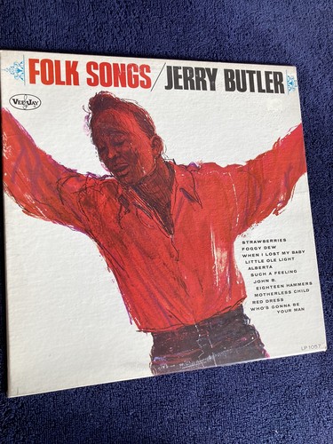 JERRY BUTLER~ Folk Songs. 1963 Vinyl Lp, Vee Jay. Beautiful Copy! Fast ...