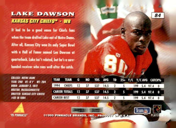 1995 Pinnacle #84 Lake Dawson Artist's Proofs | eBay