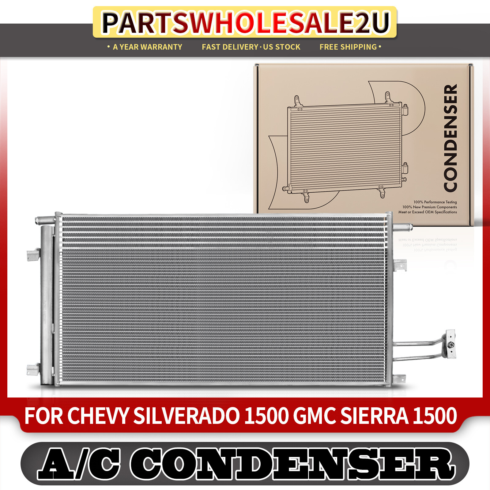 AC Condenser w/ Receiver Drier for Chevy Silverado 1500 Tahoe GMC ...