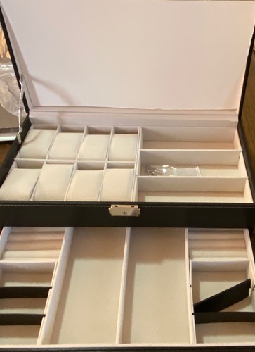 TomCare Upgraded Watch Box Watch Case Jewelry Organizer Holder Jewelry ...