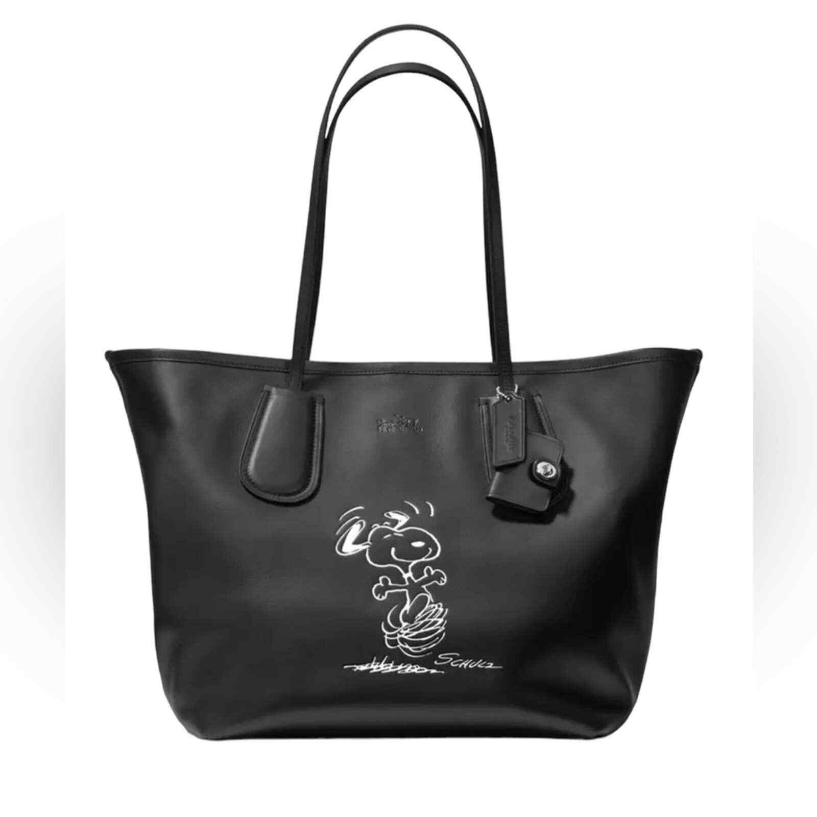 Coach X Peanuts Limited Edition Rare Black Leather Ci… - Gem