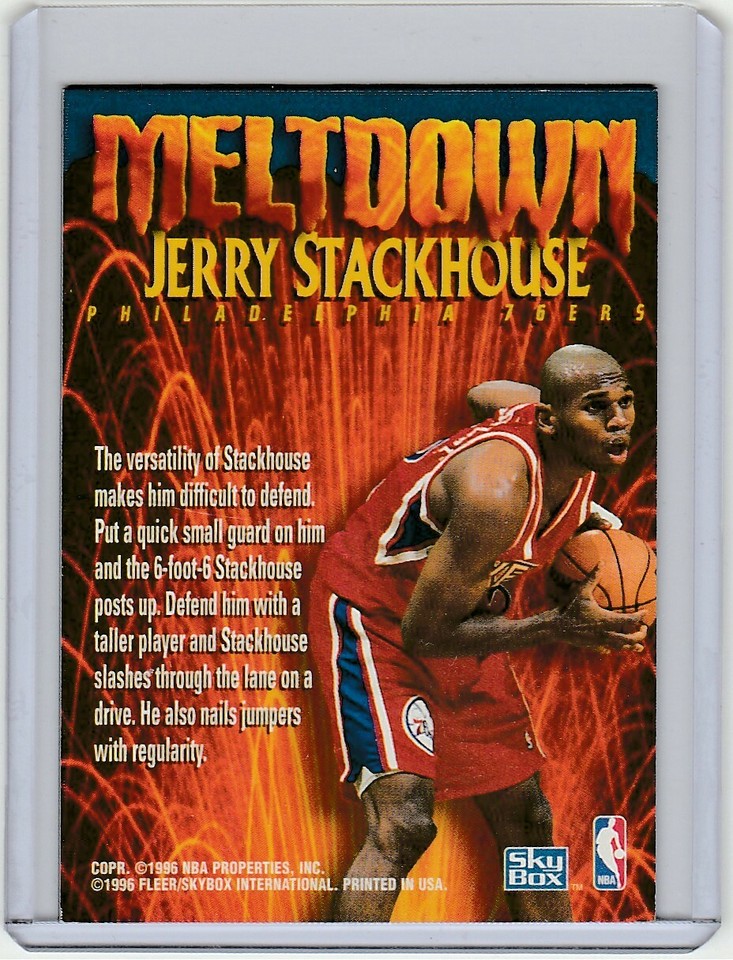 Jerry Stackhouse 1995-96 Skybox Holo Rookie card Philadelphia 76ers | eBay