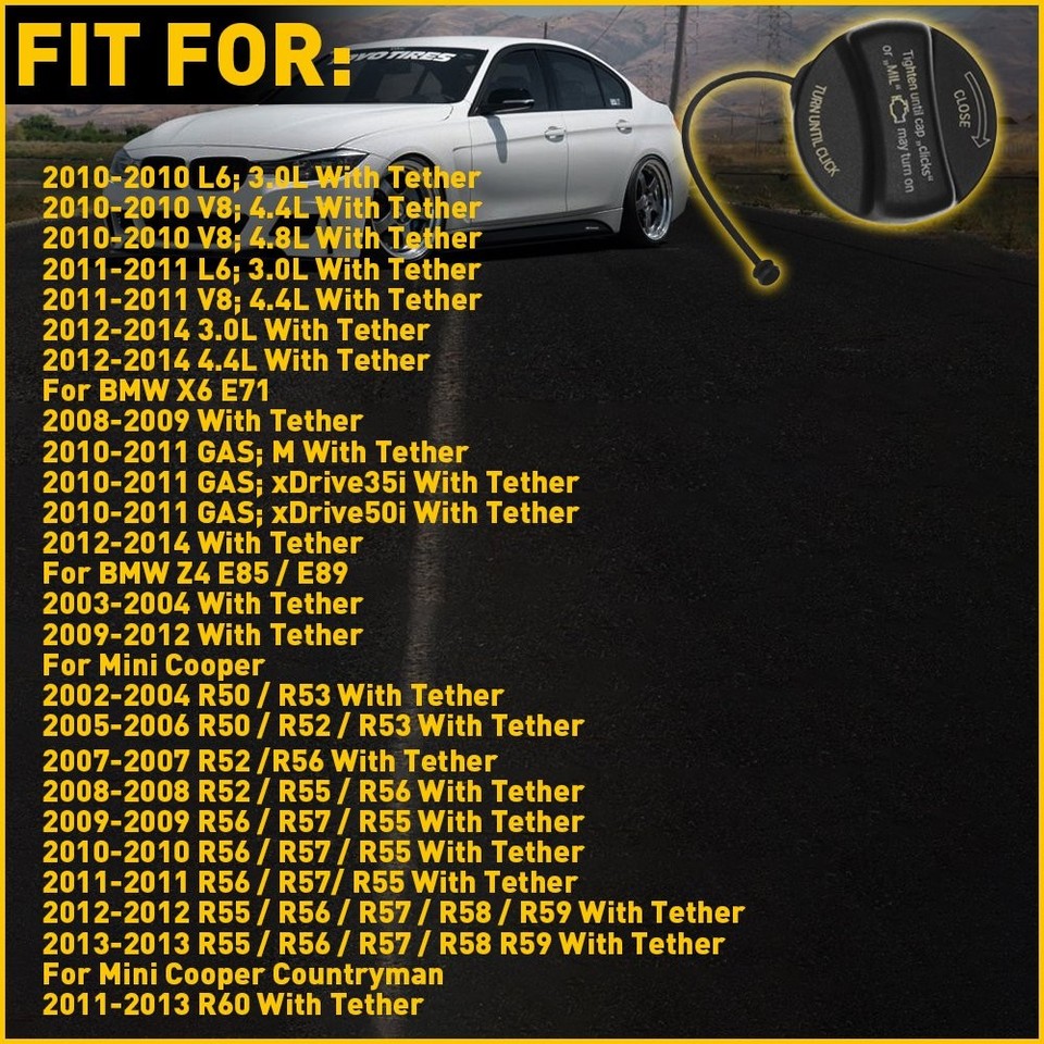 Fuel Gas Tank Filler Cap Cover For BMW E92 E90 E60 E46 X1 X5 X6 Z4 ...