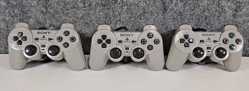 X3 Sony PlayStation Controller PS1 Dual Shock Analog OEM SCPH-1200 ...